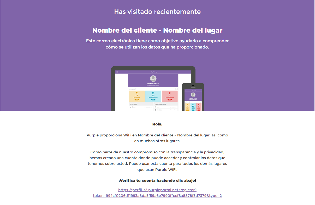 Portal de perfiles – Soporte Purple